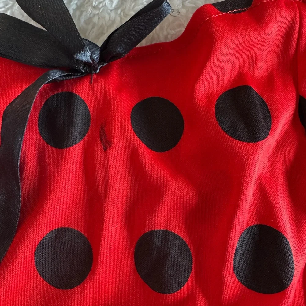 Intimates & Sleepwear | Red Polka Dot Sheer Satin Slip Dress With Black ...